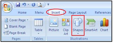 Membuat AutoShapes di Microsoft Word 2207. - Unlimited Computer