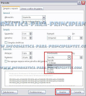 Cambiar el espacio entre líneas en Word | Informática Para ...