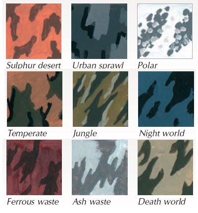 Black/Red painting studio: camo scheme compendium