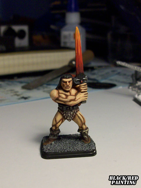 Black/Red painting studio: Heroquest Barbarian restyling!