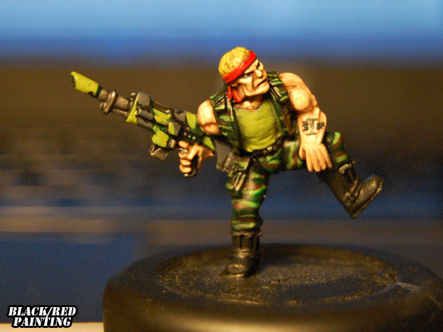 Black/Red painting studio: Catachan testpaint over!