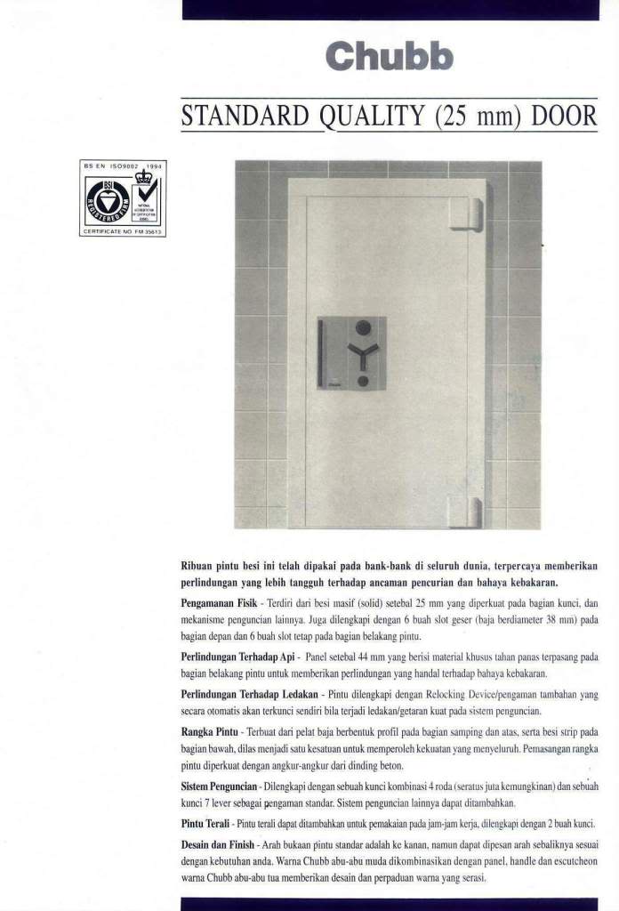 LEMARI BESI TAHAN API CHUBB: HARGA BRANKAS CHUBB