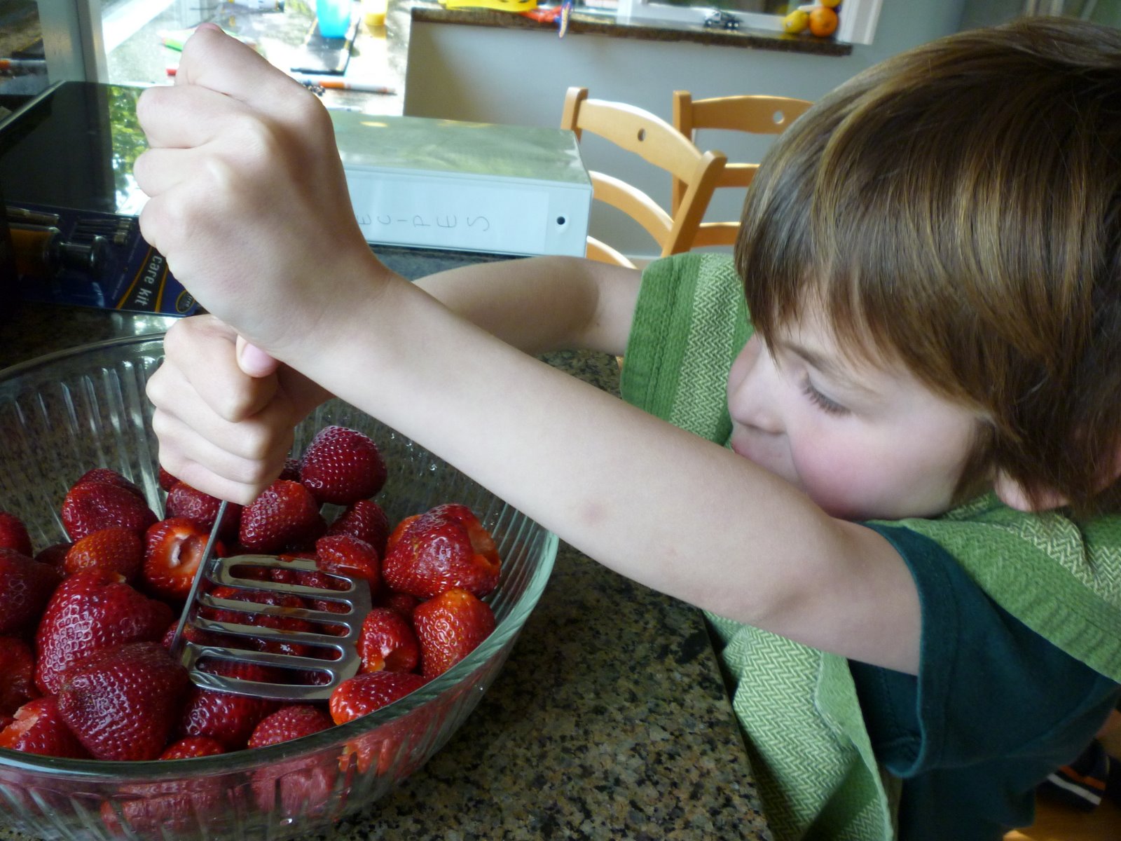 What are we doing today Mom?: In the Kitchen: Mash-up Strawberry Style