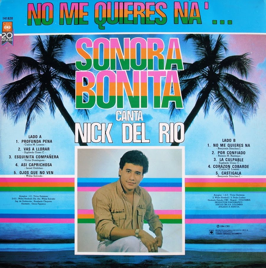 MELODIAS DE COLOMBIA: LA SONORA BONITA - NO ME QUIERES NA (NICK DEL RIO ...