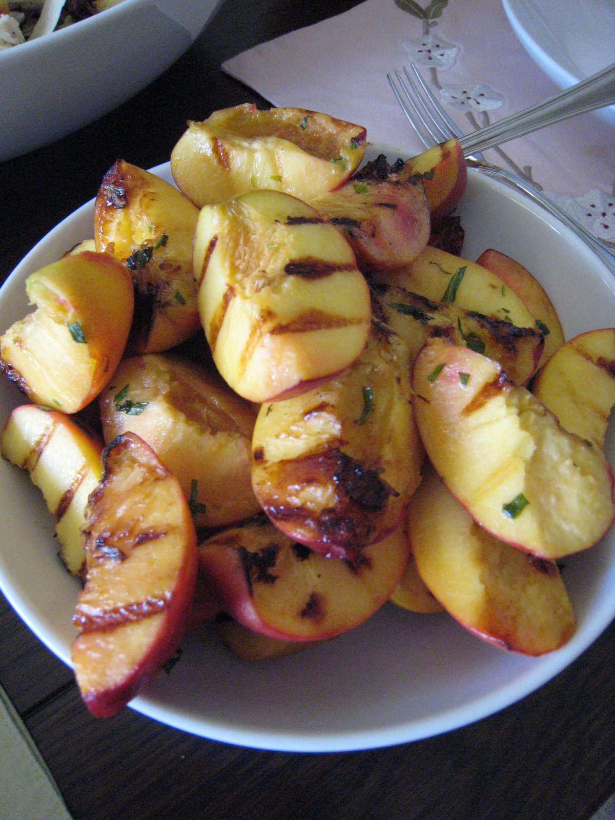 Grilled Herbed Peaches - Apple A Day