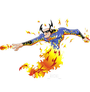 for my little JANAKI: fire hero-vector art