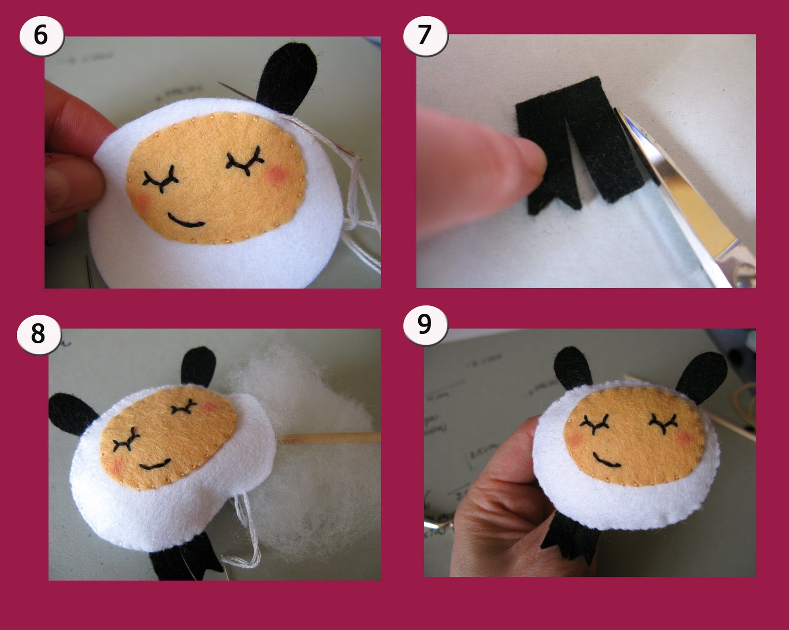 手工教程 Handcraft Tutorials: Lamb Brooch