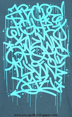 Blue Graffiti Alphabet Graphics Tribal