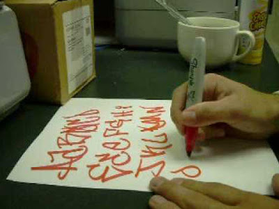 Nice Graffiti Style: Writing Graffiti Alphabet Letters On Orange Paper