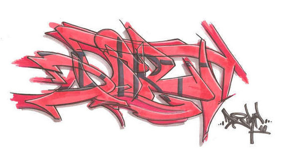 Red Graffiti Sketches ~ BEST GRAFFITI MURAL