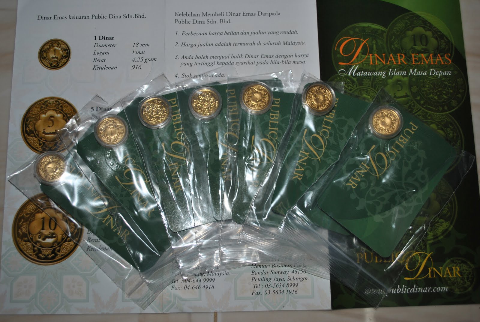 MyeGoldDinar: STOK 1 DINAR, 1 DINAR MUSLIM, 3 SET 1/4 Oz KIJANG EMAS ...
