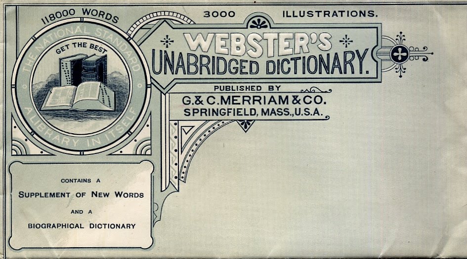 Thoughts of Bibliomaven: Advertising Cover- Webster's Dictionary-1880's