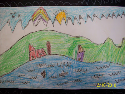 Center School Art: Landscape Drawings by Grade 1