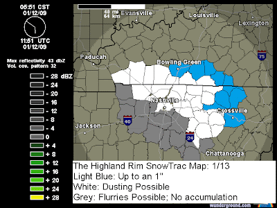 The Highland Rim TN WX Blog: Highland Rim SnowTrac Final Call Map: 11/13
