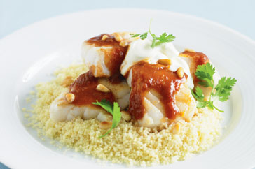 Middle Eastern style baked fish with couscous | Arabic Food Recipes