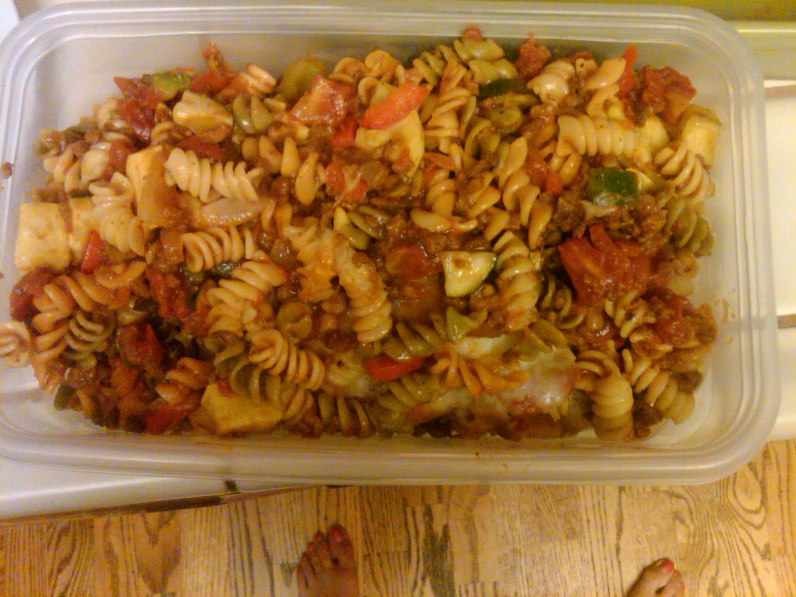 Lisa's Butterfly Kitchen: Veggie & Soy Crumble Pasta Casserole