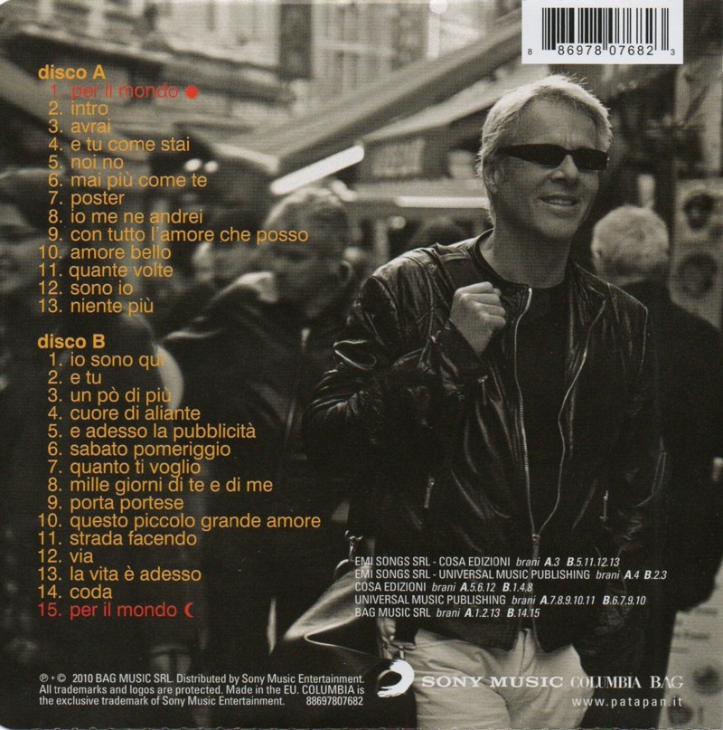 P. & C.: Claudio Baglioni - Per il mondo World Tour (2010) P. & C.: Claudio Baglioni - Per il mondo World Tour (2010)