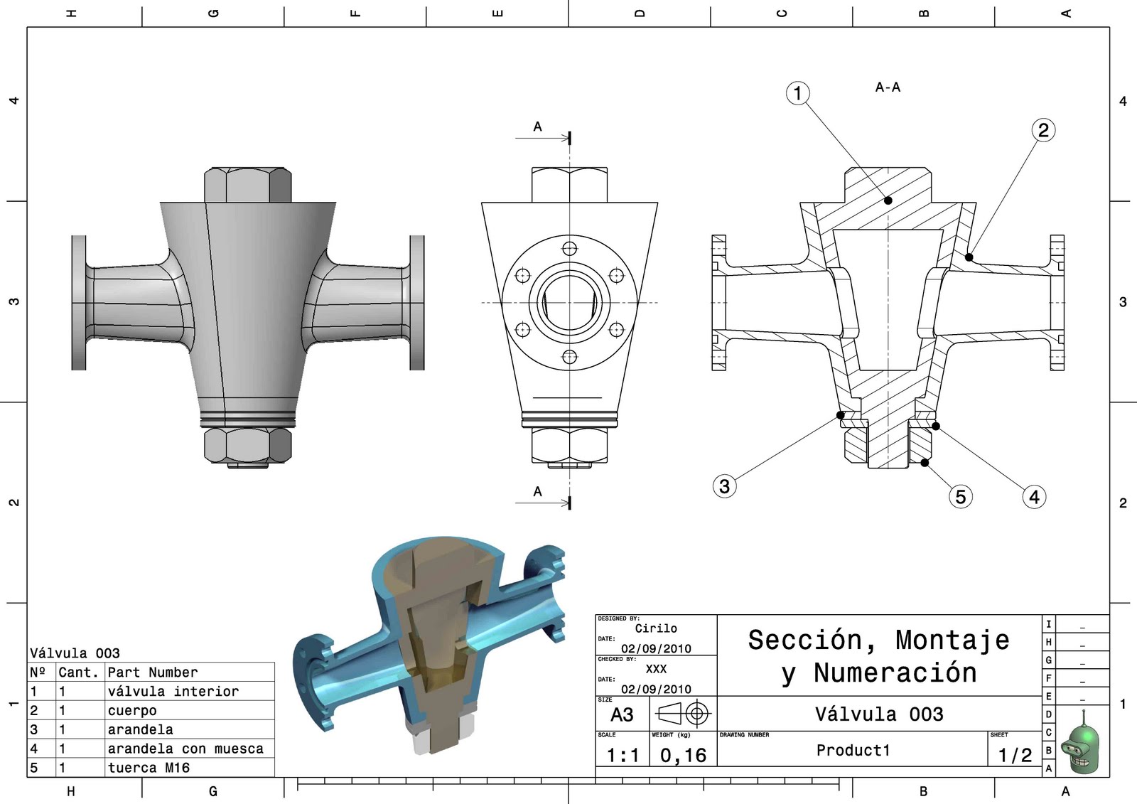 Planos ...con ciri: VÁLVULA 003