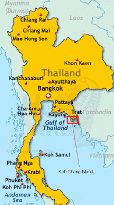 Koh Chang Thailand: Map of Thailand and location of Koh Chang