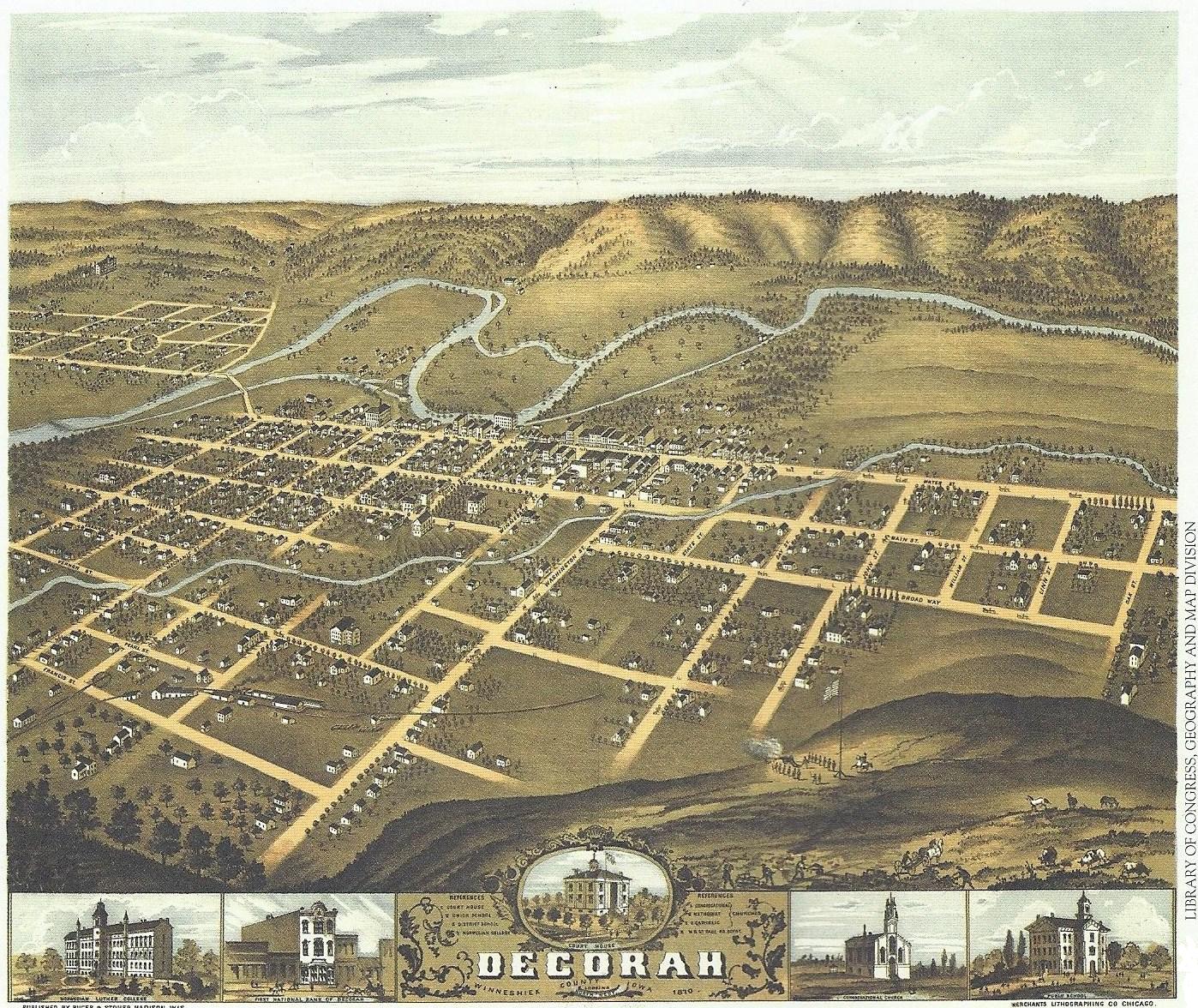 A Webjørnsen/Williams Blog: Map of Decorah, IA (1870)