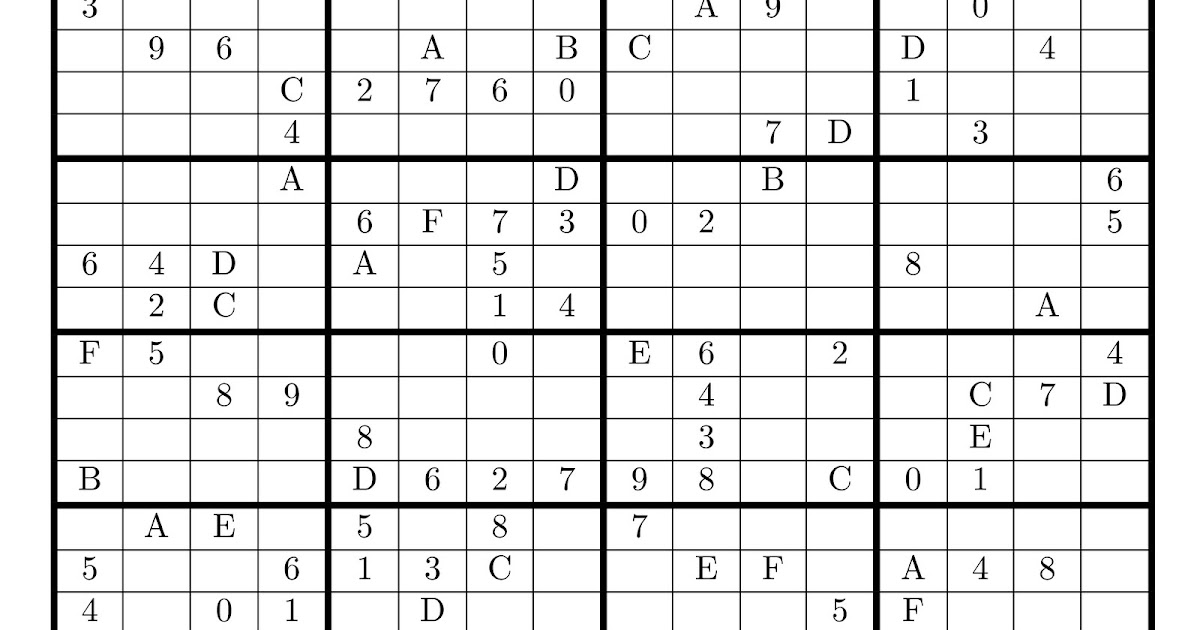 Sudoku 16 X 16 Para Imprimir : Mega Sudoku 16x16 Large Print - Easy to ...