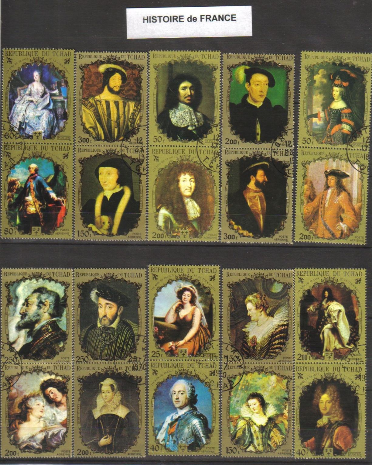 My stamp collection - Xinho: Histoire de France - Republique du Tchad