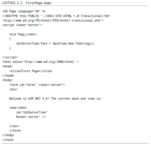 ASP.NET: Overview of the ASP.NET Framework
