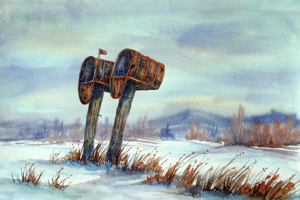 Martha Kisling Art With Heart : MAILBOXES IN THE COUNTRY - Watercolor