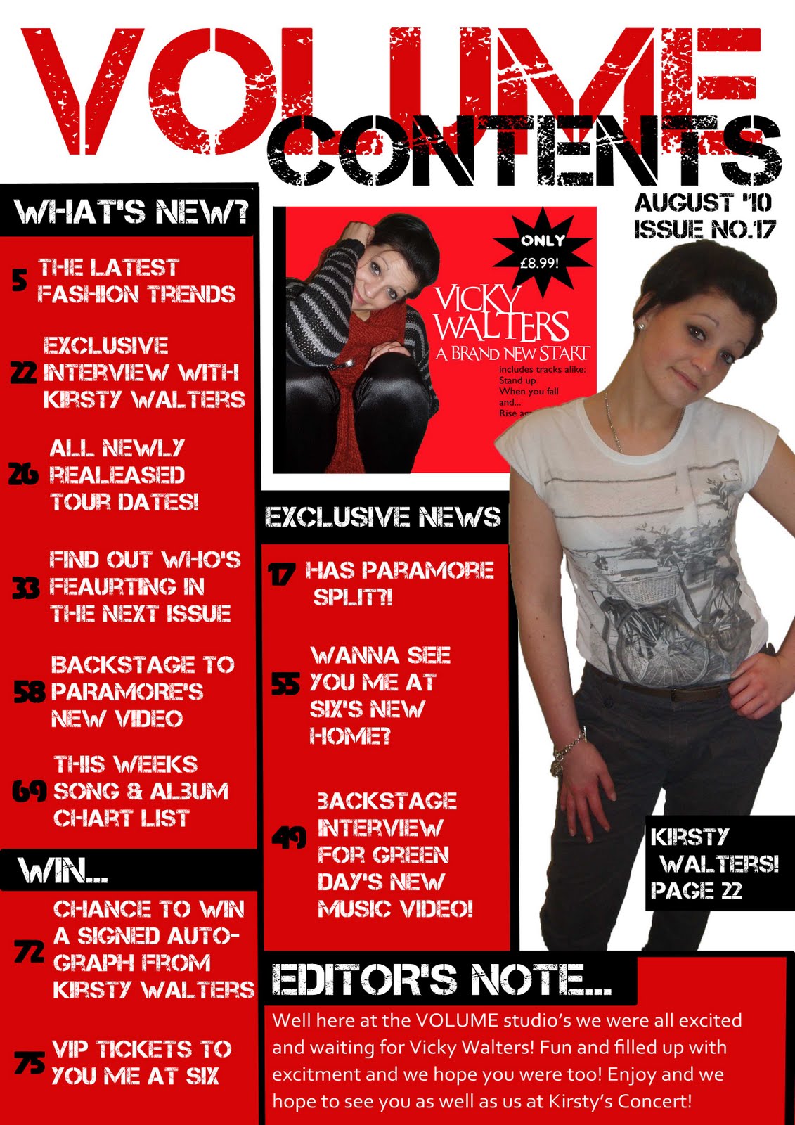 Emily Belton-AS Media Studies.: My Final Front Cover, Contents Page and ...