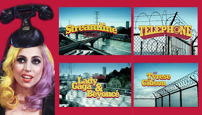 Starring screen opening from the "Telephone" music video.