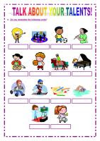 Frenchfrog's Little English Pond: Talk about your Talents (Worksheet ...