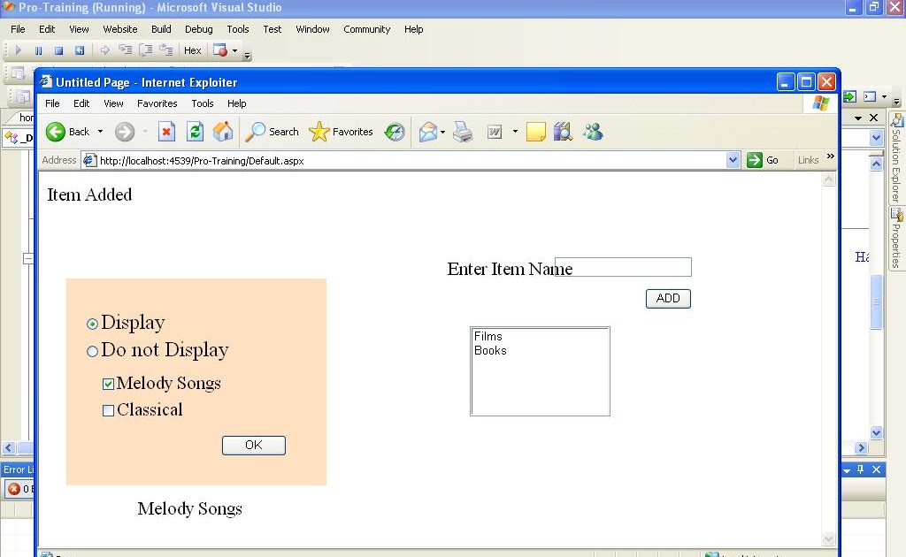Vampio: Radio button and Checkbox samples in VB.NET