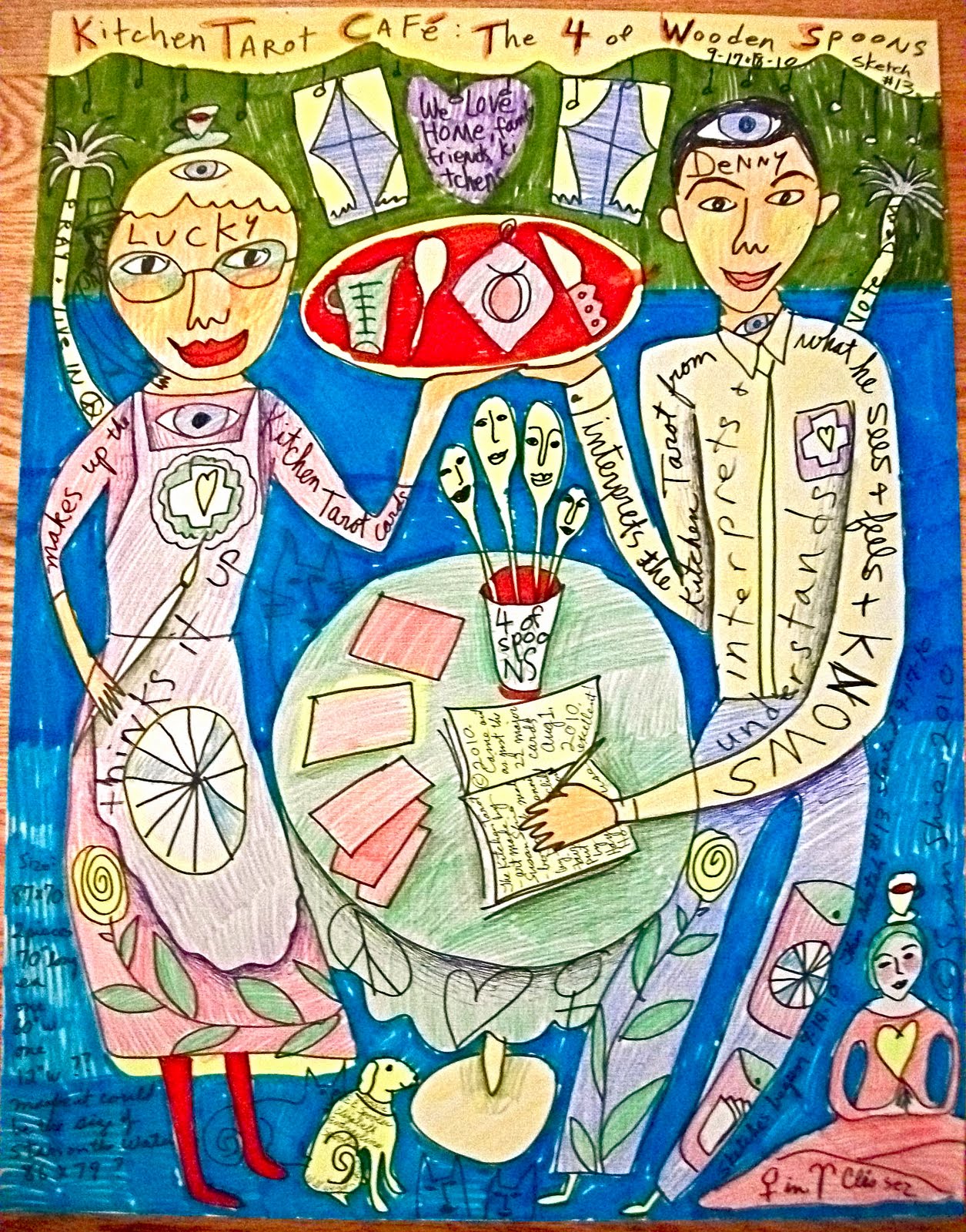 Susan Shie: Drawings for my next piece: "Kitchen Tarot Café: 4 of ...