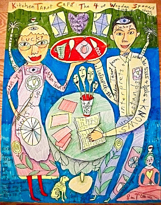 Susan Shie: Drawings for my next piece: "Kitchen Tarot Café: 4 of ...