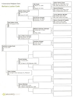 Paul Asher Cook Genealogy: Cook Family Tree Bracket