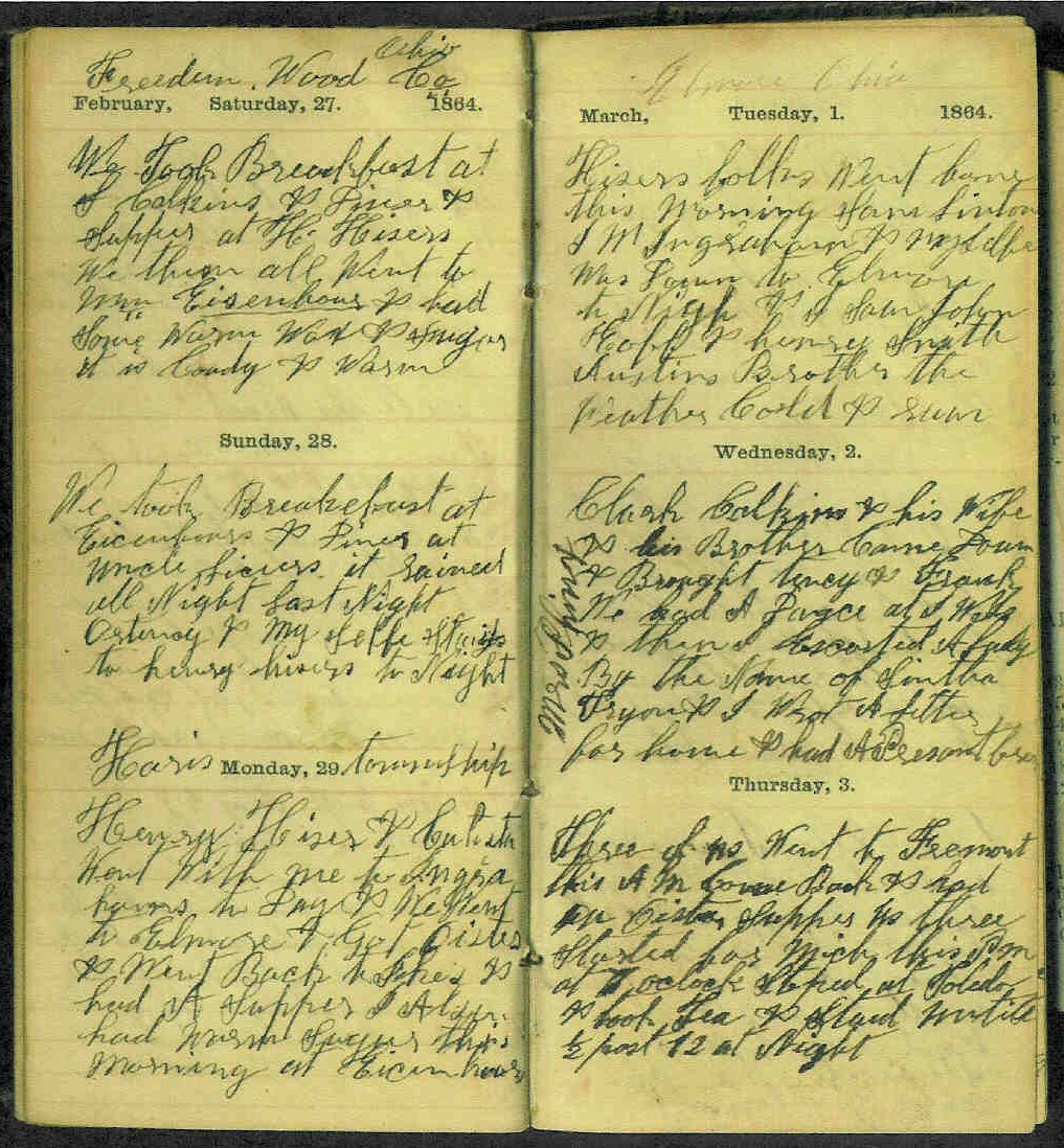 Flipside: Treasure Chest Thursday--Diary of George W. Lewis 1864