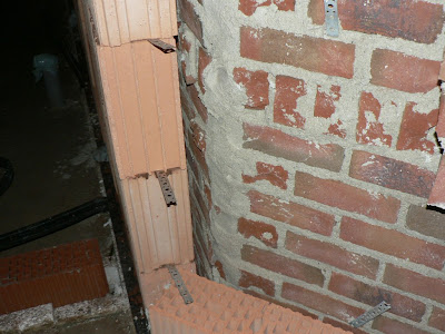 élévation du double mur en blocs porotherm