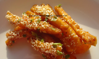 Sesame Honey Chili Potato ~ Gastronome By Choice