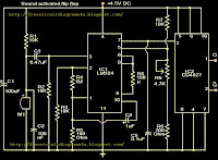 Schematic Diagram: Sound operated flip flop