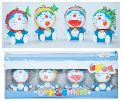 005 Doraemon Fruits Series Keyring Figurines Set of 4 | Toys Loft