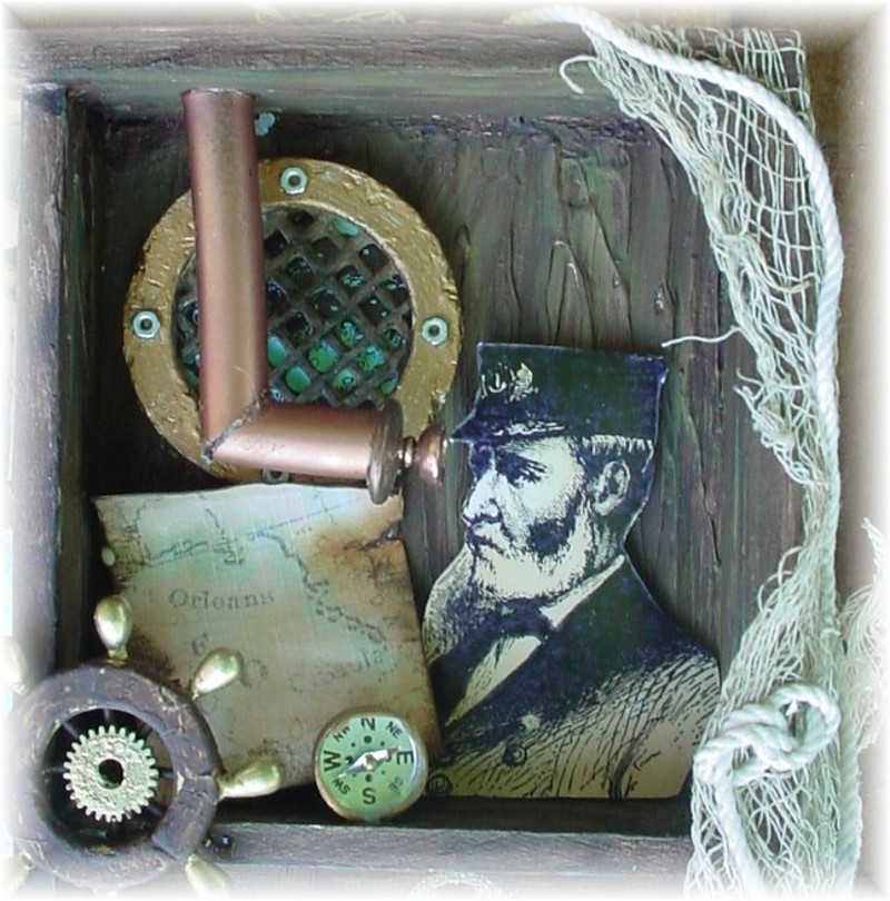 Trash to Treasure Art: Nautical Steampunk- Mixed Media Monday