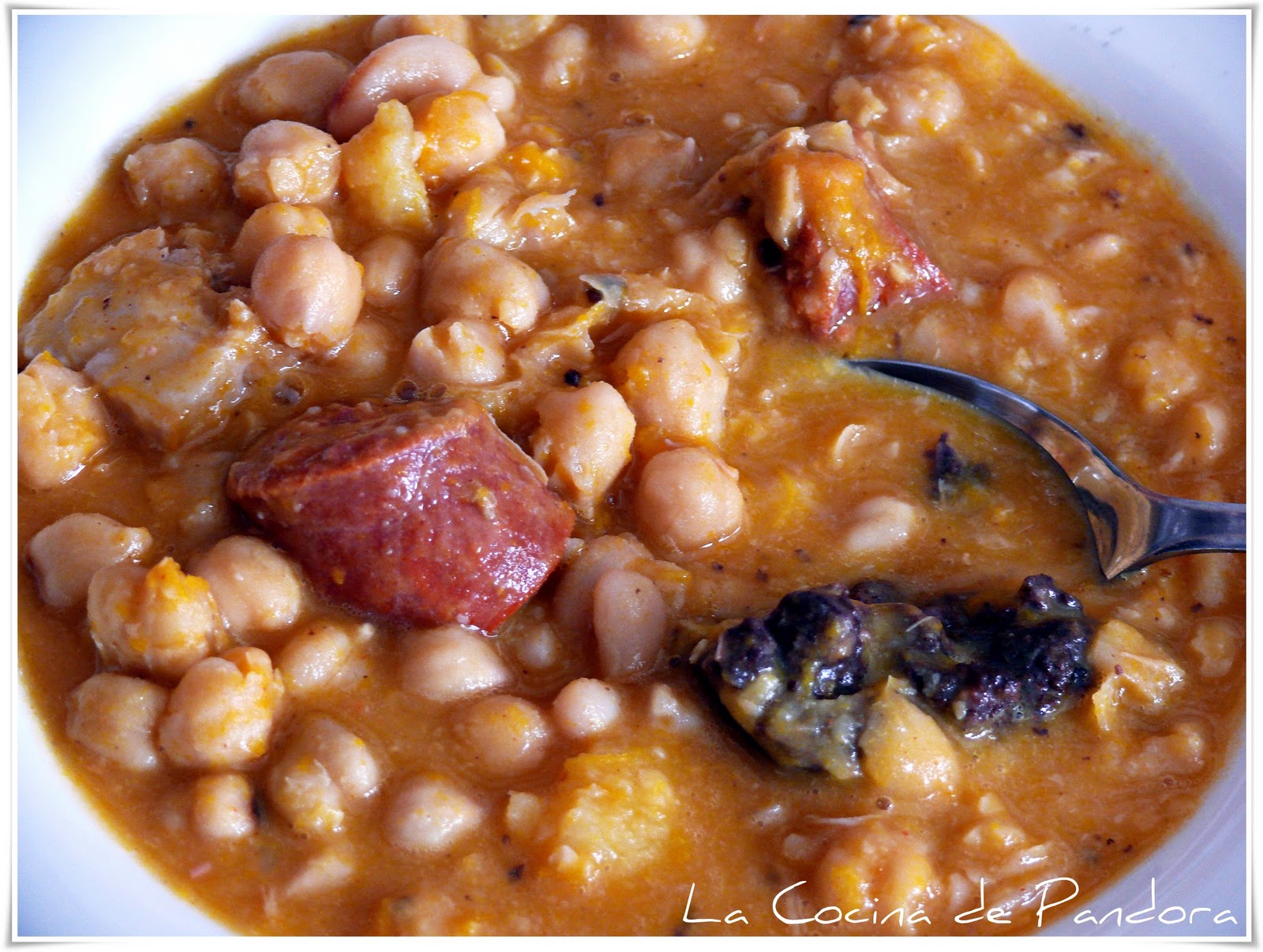 La Cocina de Pandora: POTAJE DE GARBANZOS Y ALUBIAS BLANCAS Y UN REGALO ...
