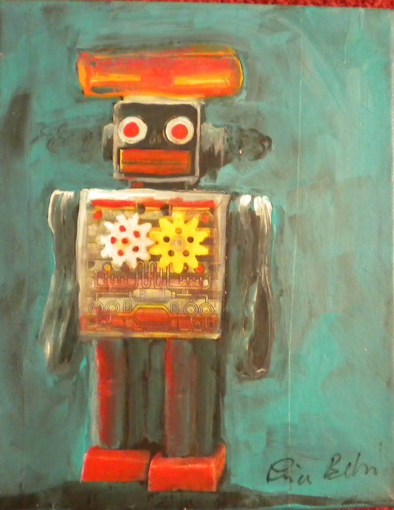 lisa bebi's art blog: robot art half price on etsy