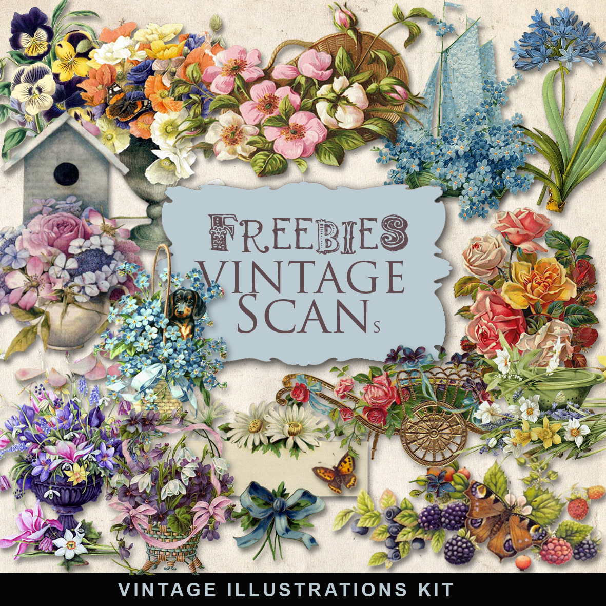 New Freebies Vintage Flowers Vignettes:Far Far Hill - Free database of ...