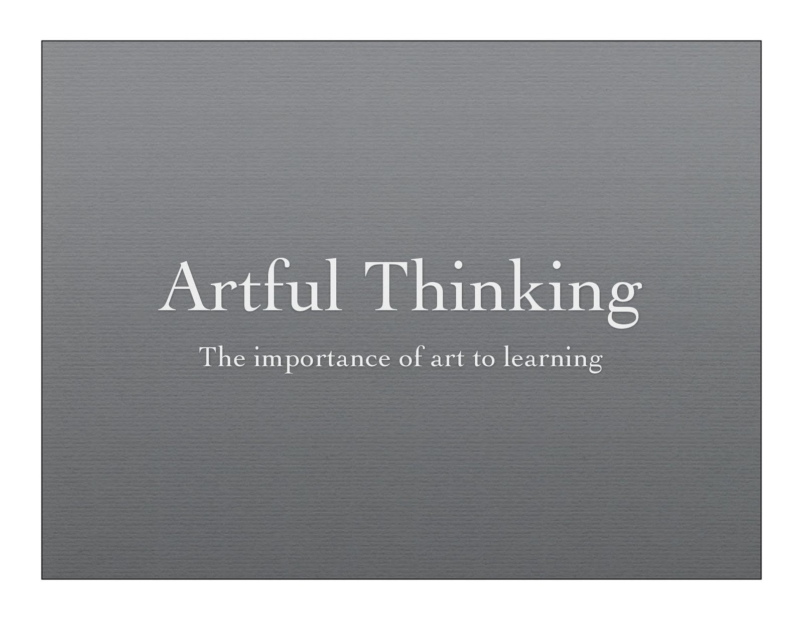Artful Thinking - The Importance of art to learning - Todays Family ...
