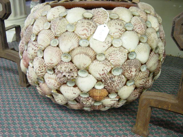Newport Avenue Antiques: LARGE VINTAGE DECORATIVE SEASHELL PLANTERS