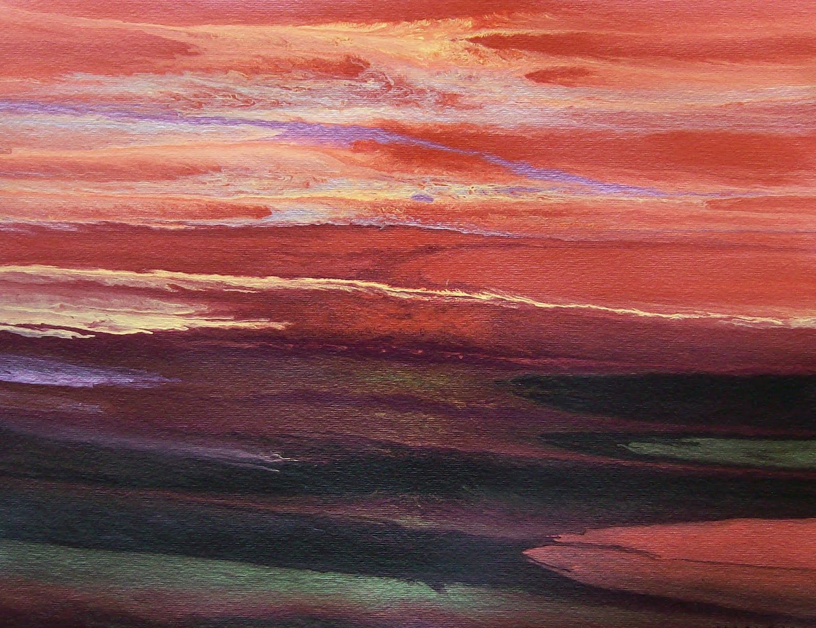 Daily Painters Abstract Gallery: "Autumn Sunset IV" Original ...