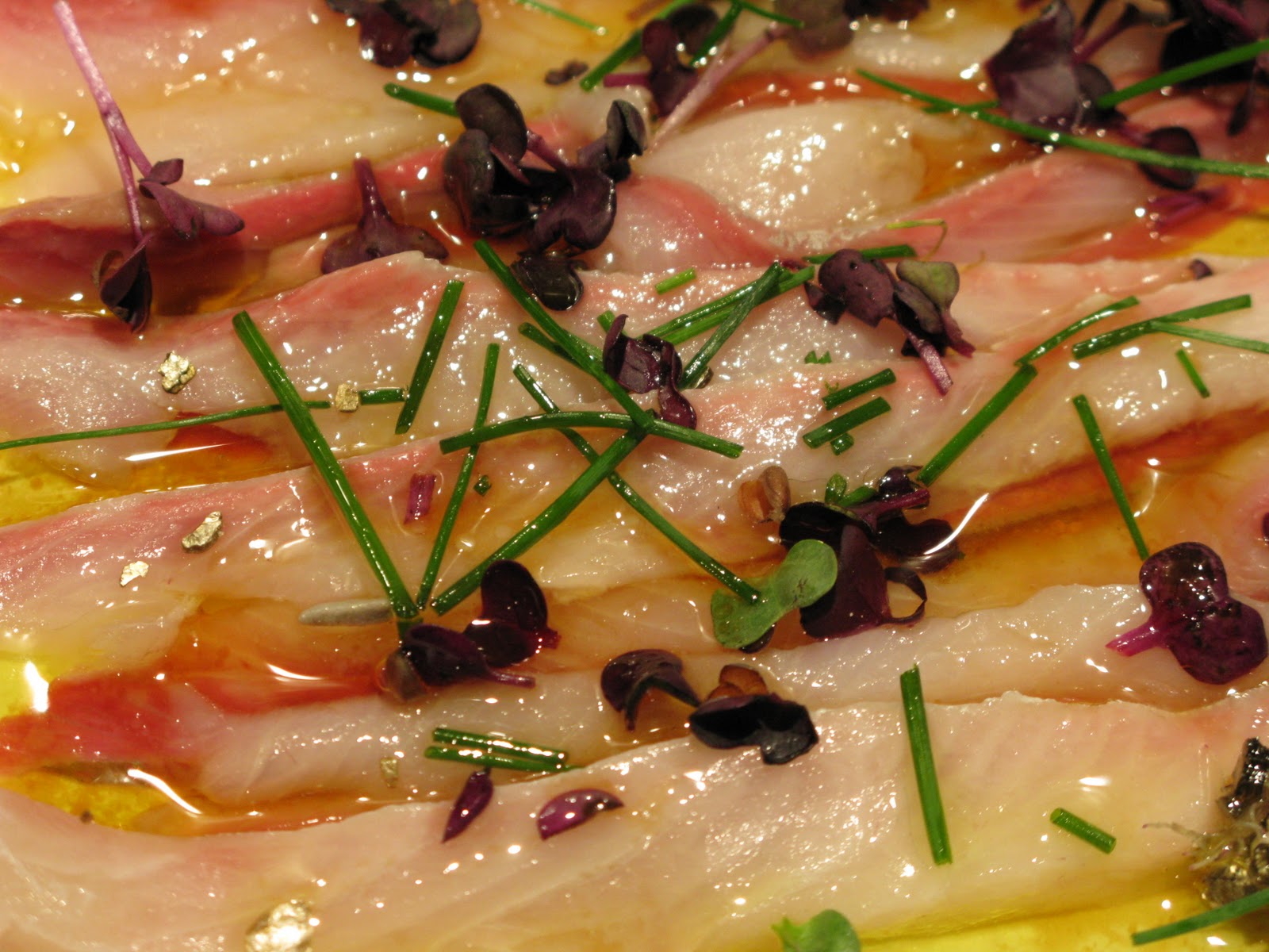 The Food Vine: kingfish sashimi with honey & lime vinaigrette