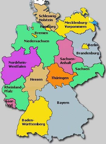 Around the World Maps: Germany Regions Map