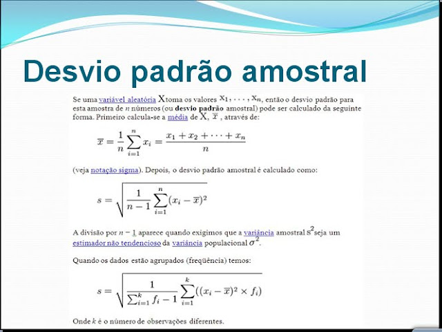 Estatística Virtual: Desvio padrao